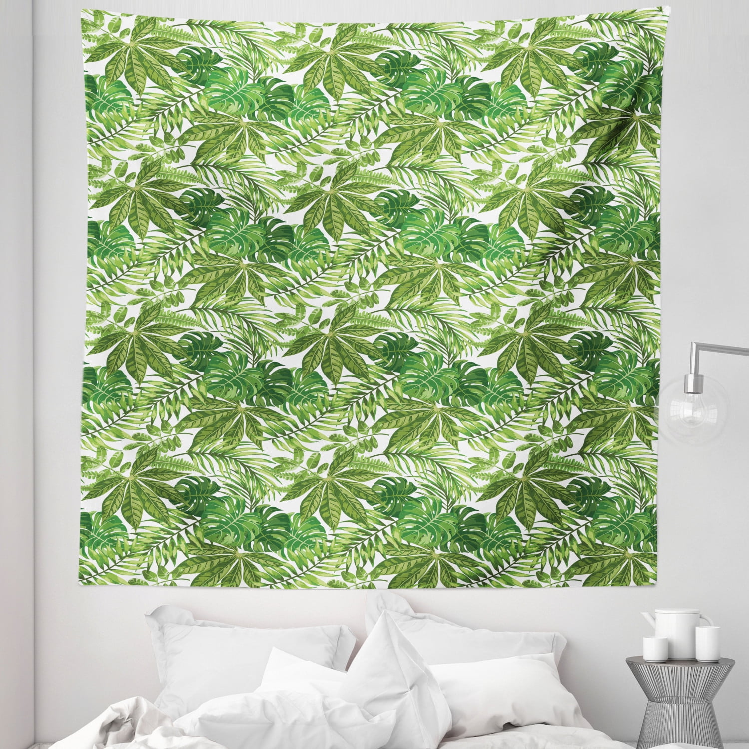 Palm Leaf Tapestry, Mix of Jungle Foliage Leaves Madagascar Aloha ...