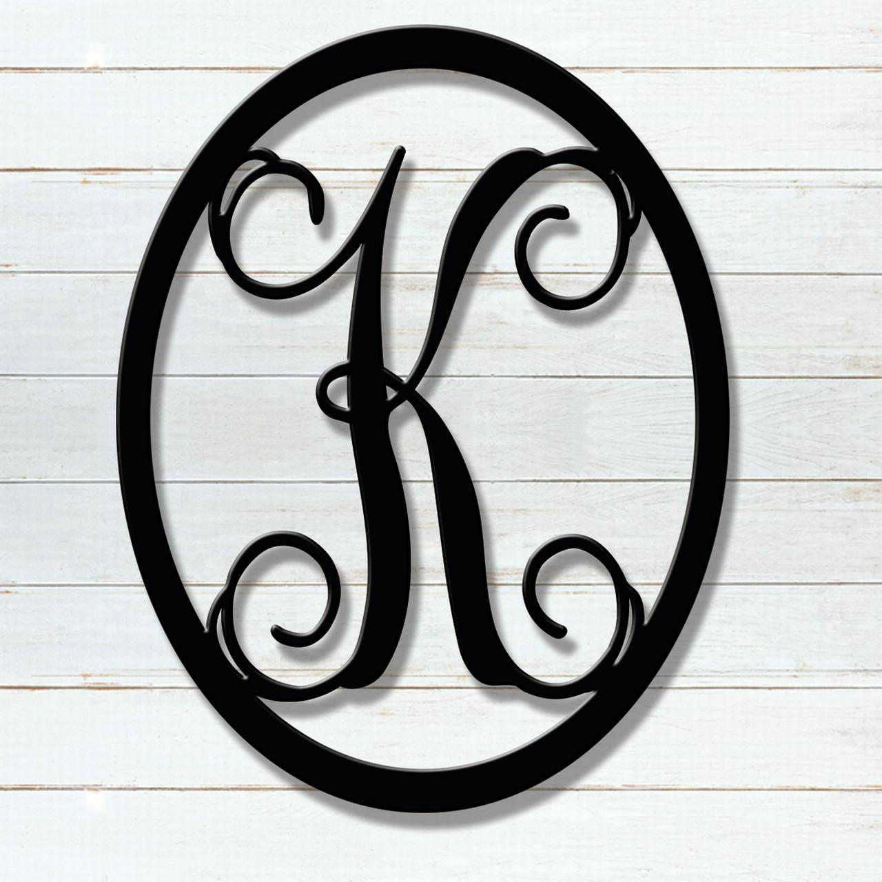 Round-A-Bout Single Letter Metal Monogram - Black 18" K - Walmart.com