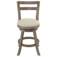 Cortesi Home Harper Counter Stool Swivel Bar Stool with Back in Solid ...