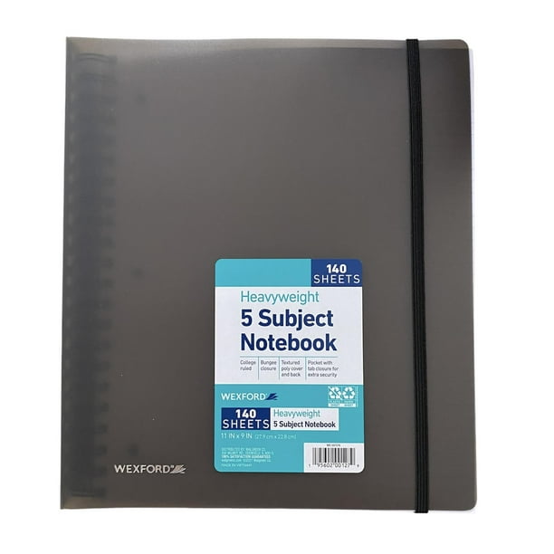 Wexford Heavyweight 5 Subject Notebook 140 Sheets College Ruled ...