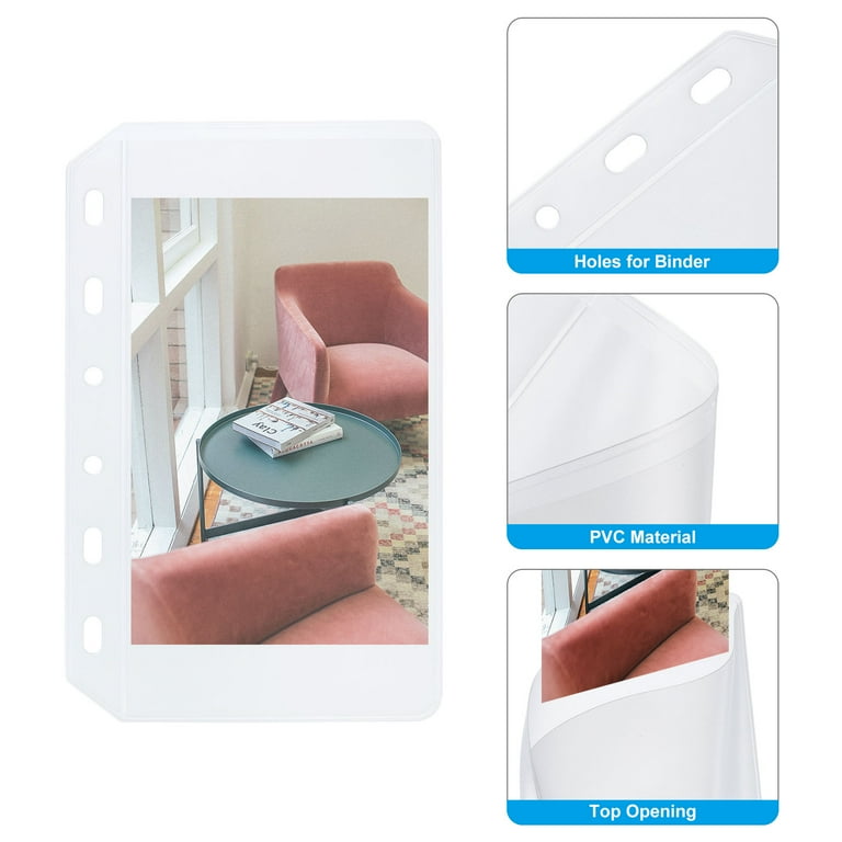 Savings Binder PEUTIER 24pcs A7 Translucent PVC Binder Pockets, 6-Hole ...