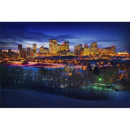 Edmonton Winter Skyline Poster Print by Corey Hochachka, 34 x 22 ...