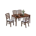 ACTU Modern 4-Piece Rectangular Wood Dining Table Set with Upholstered ...