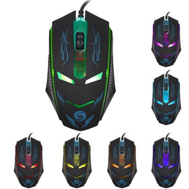 TENMOS Ergonomic Wireless Gaming Mouse, Built-in Rechargeable, Colorful ...