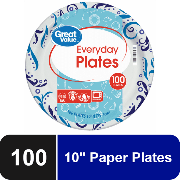 Great Value Everyday Plates, 10", 100 Count - Walmart Business