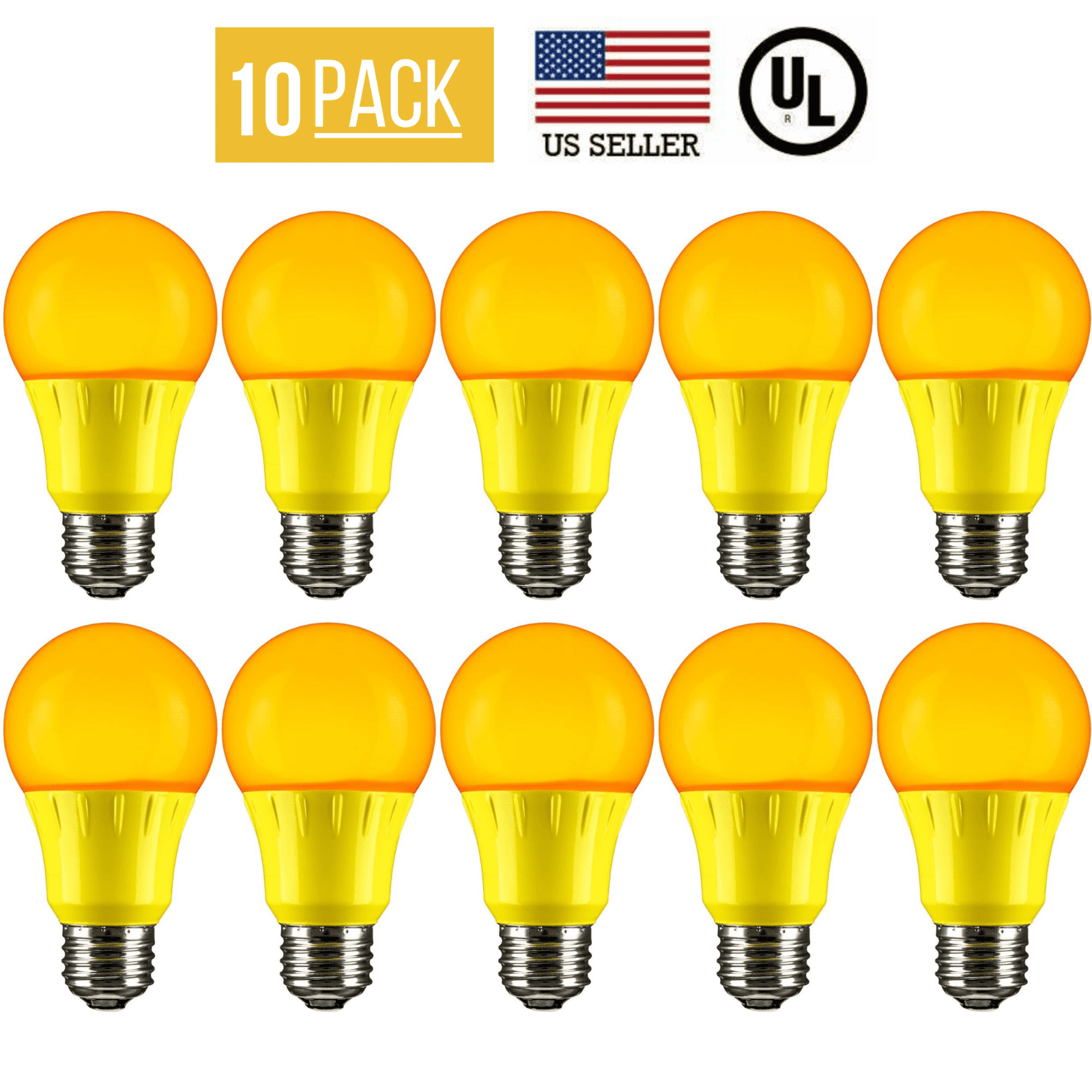10 PACK 3W LED A19 COLORED LIGHT BULB, NON-DIMMABLE, E26 MEDIUM BASE ...