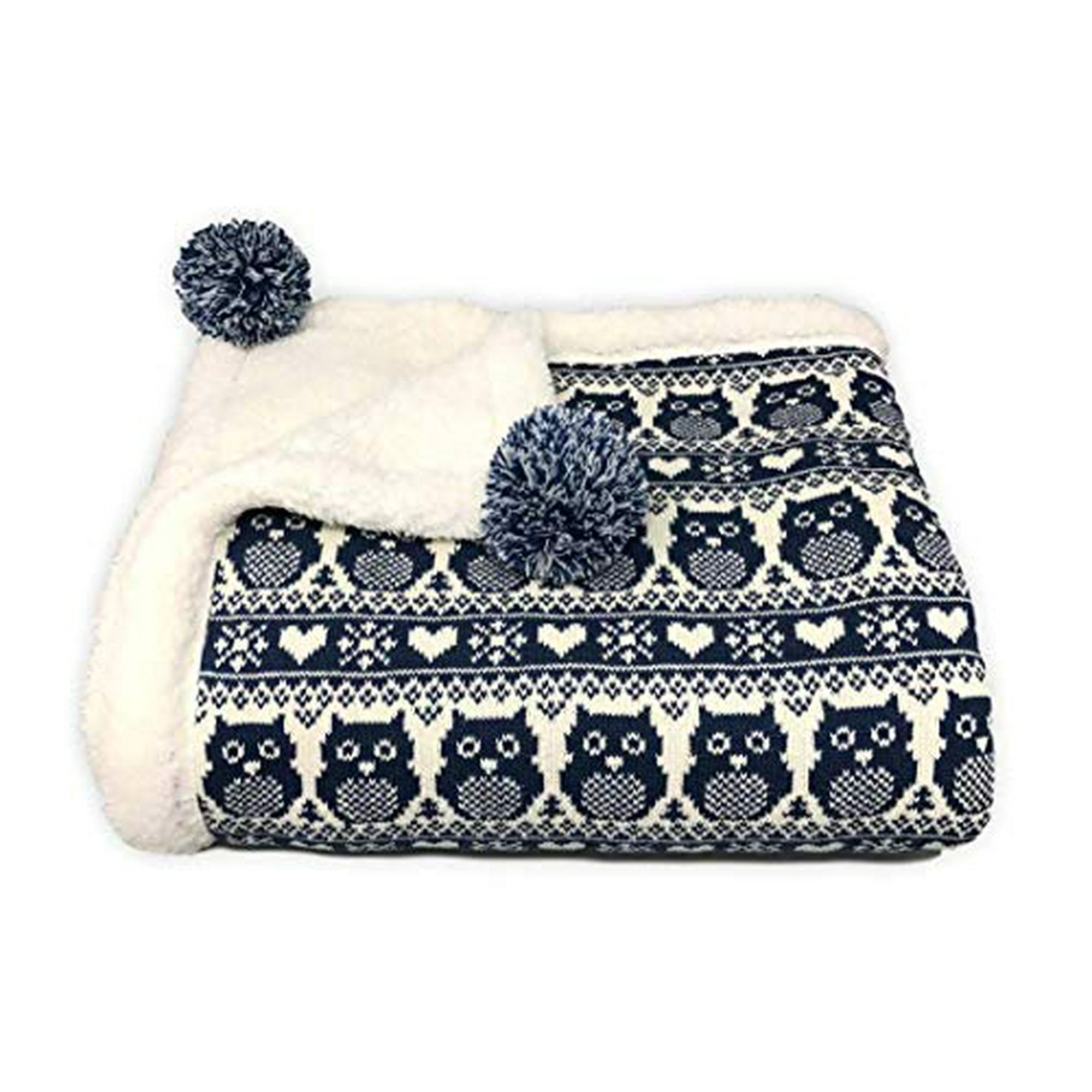 Click here for Effe Bebe Snow Owl Cotton Knit Sherpa Baby Blanket... prices