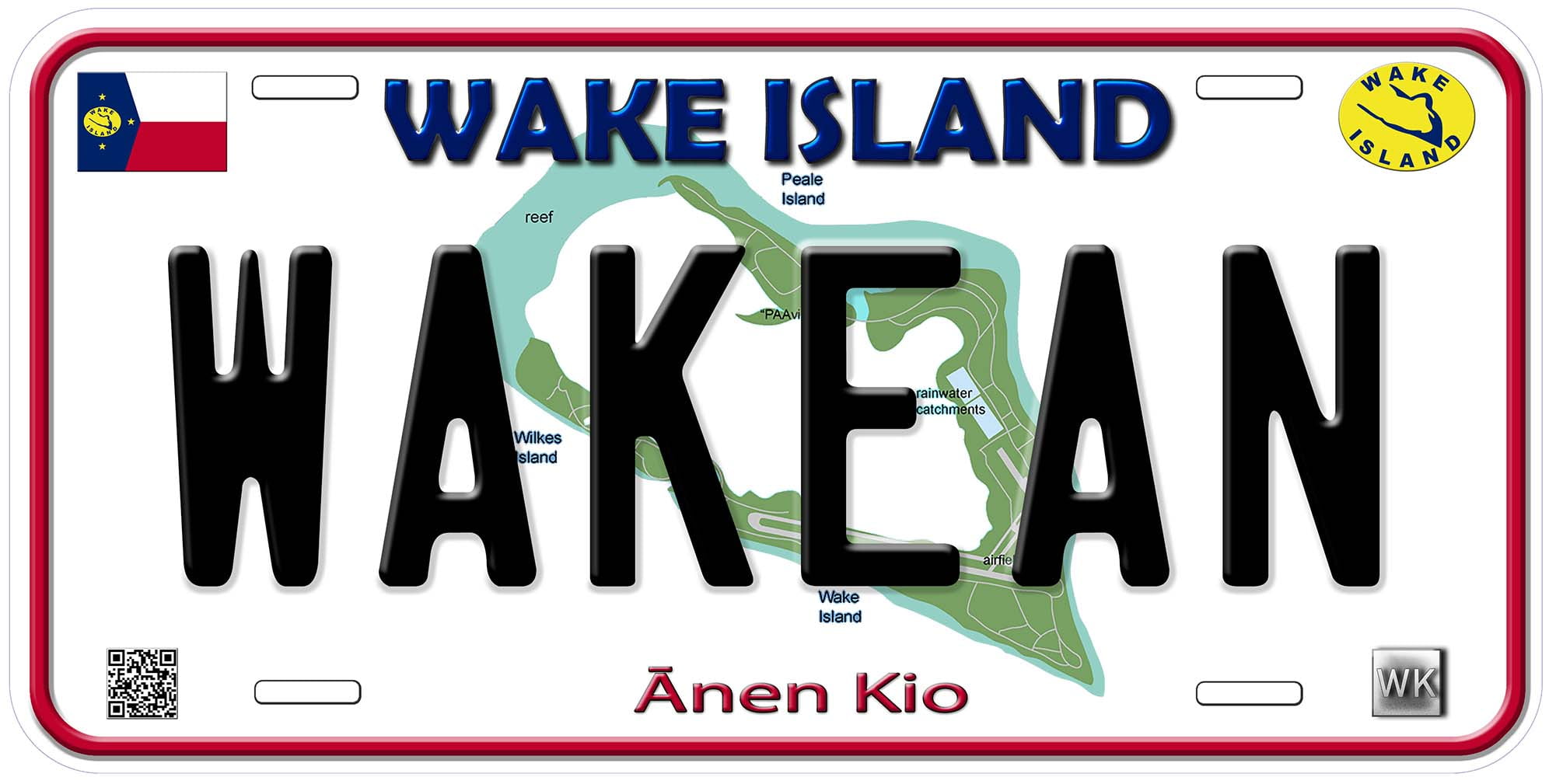 Wake Island Wakean Custom Novelty Car License Plate - Walmart.com
