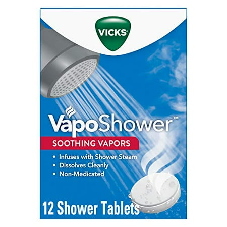 Vicks VapoShower, 12ct Shower Bomb Tablets, Soothing Vicks Vapor Steam ...