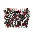 Nsxcdh Artificial Hedge Fence Expandable Faux Leaf Screen Panel ...
