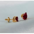 Ruby Pear Cut Stud Earrings for Women, 925 Sterling Silver, July ...