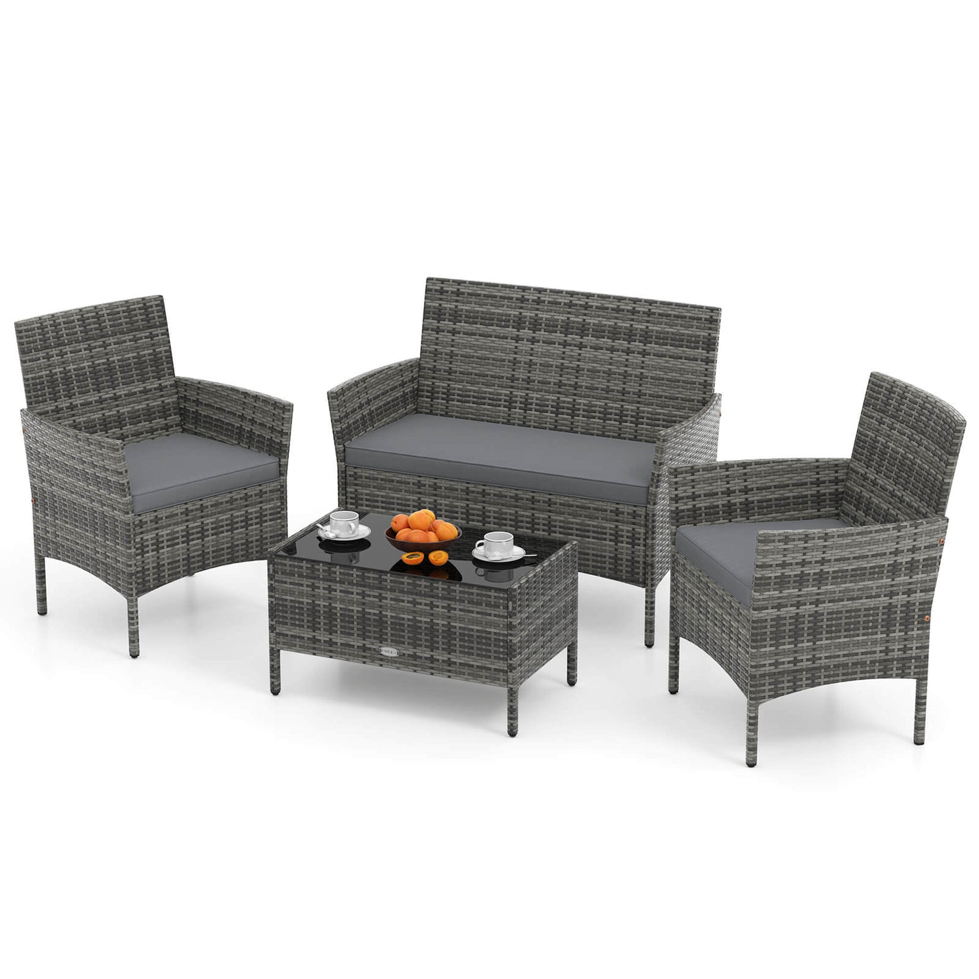 Click here for Gymax Set Of 4 Furniture Set W/ Washable Cushions... prices