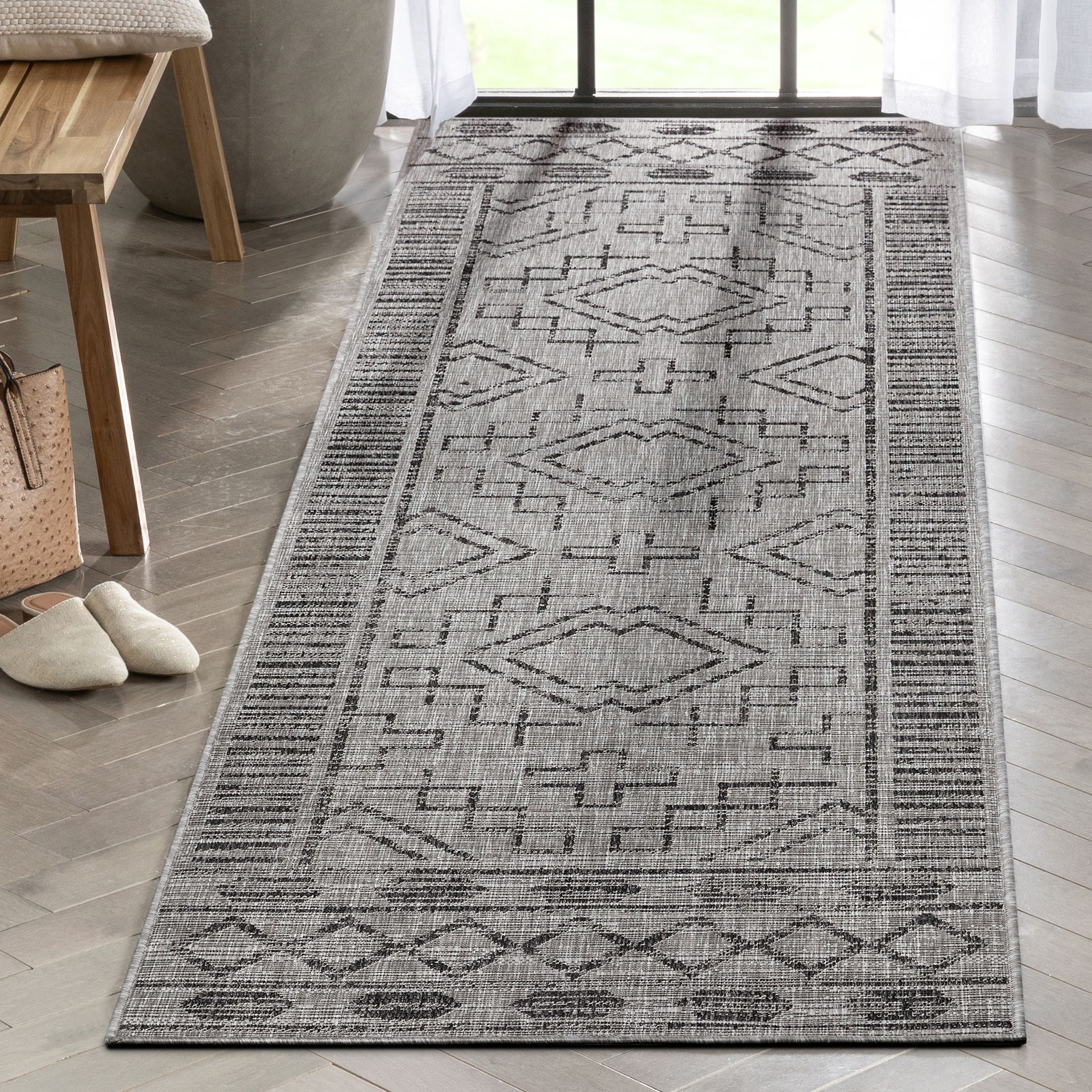 Well Woven Medusa Quay Modern Tribal Grey 2'7" x 9'10" Runner Indoor ...