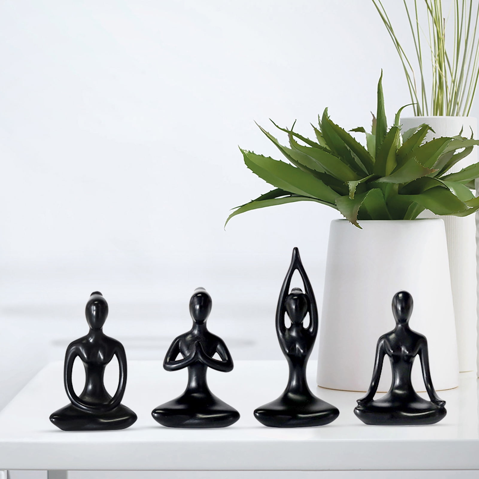 Hadanceo Yoga Angel Shape Statue Decor Elegant Realistic Resin Statue ...