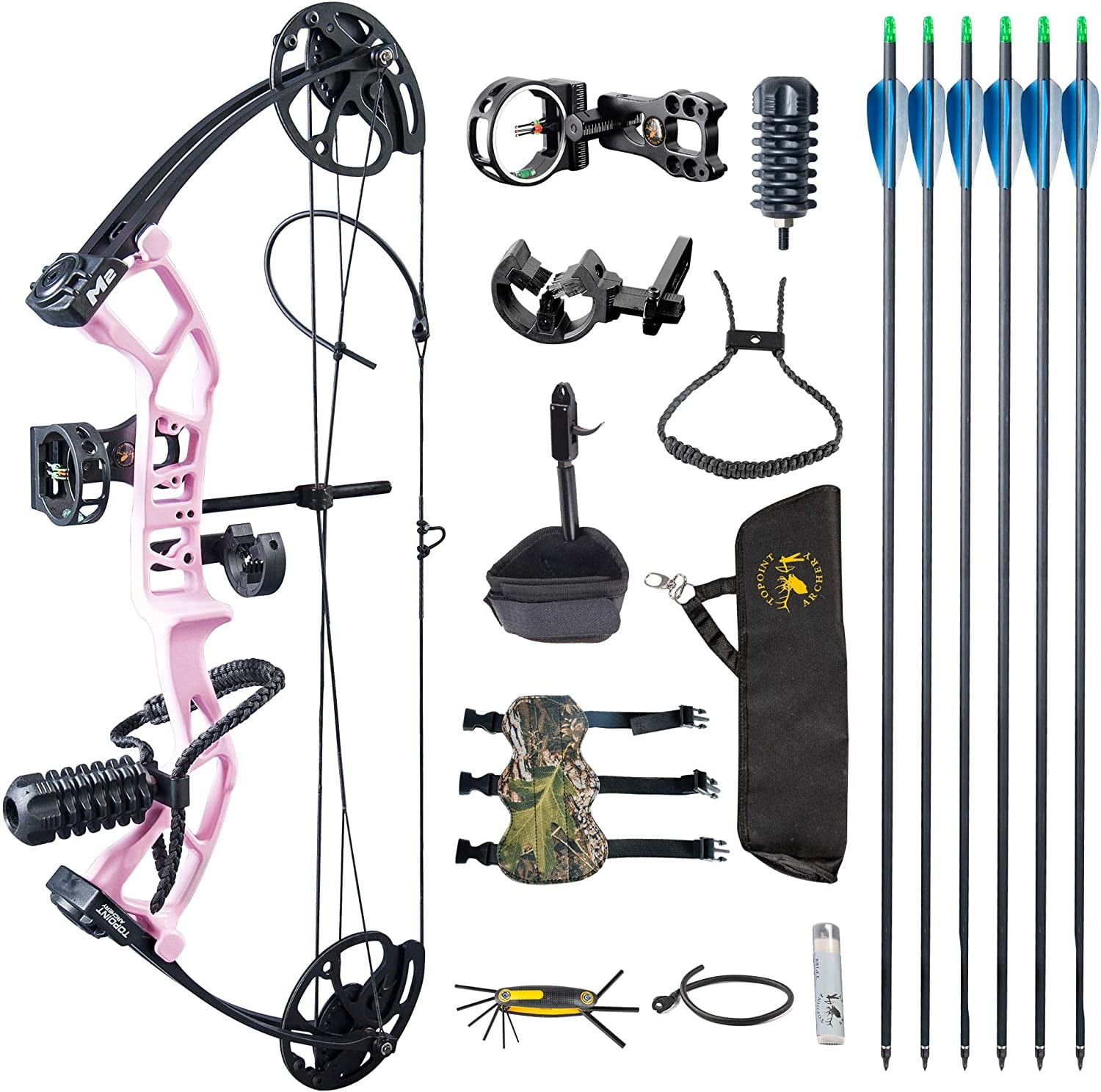 TOPOINT ARCHERY M2 Youth Compound Bow Package 290FPS Lightweight 3 ...