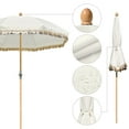 LAGarden 6 Ft Fringe Patio Umbrella with Tassel Jazz Age Wood for ...