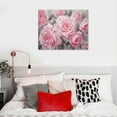 ARISTURING Pink Grey Rose Framed Canvas Art Elegant Flower Pictures for ...