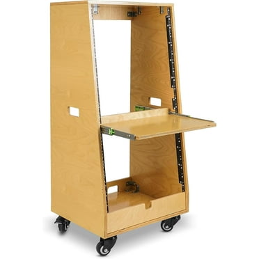 Sound Town DIY Solid Carbonized Bamboo Slanted 20U Studio Rack (12U Top ...