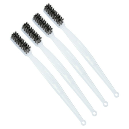 Steel Wire Cleaning Brush, 4 Packs 3-Row Scrub Groove Detail Corner Gap ...