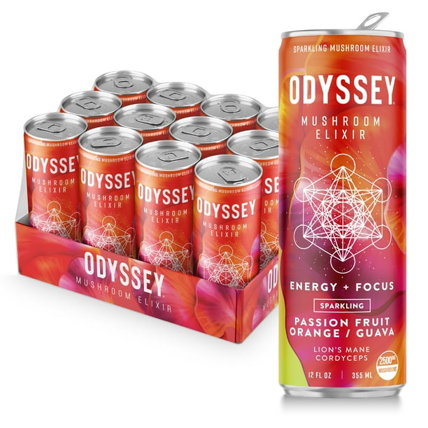Odyssey Elixir Energy And Focus Sparkling Mushroom Drink 12 Fl Oz