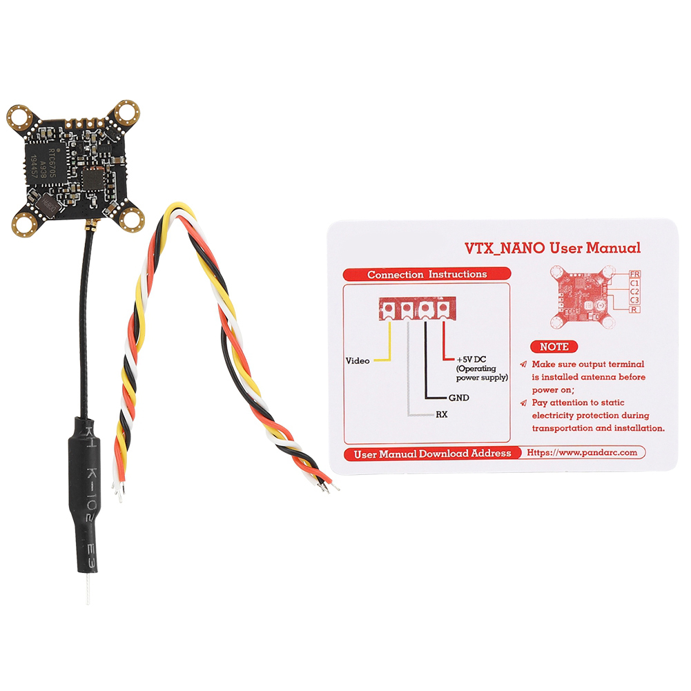 Transmisor de vídeo Nano VT5804 5,8G 40CH 0mW ~ 400mW OSD transmisor FPV ajustable | Bodega ...