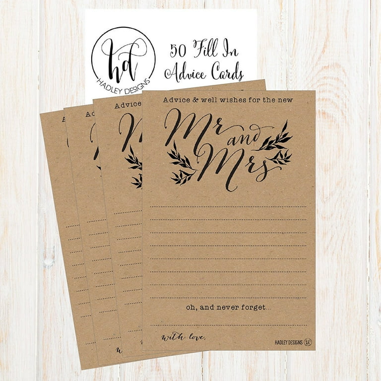 Wedding Advice Cards Wording