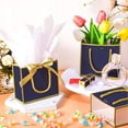 24 Small Gift Bags With Handles Blue Mini Bag 5.5x 2.5x4.7 Inches Thank ...