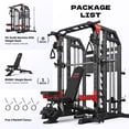 Multi-Function 2000LB Smith Machine Power Cage, Home Gym Squat Rack ...