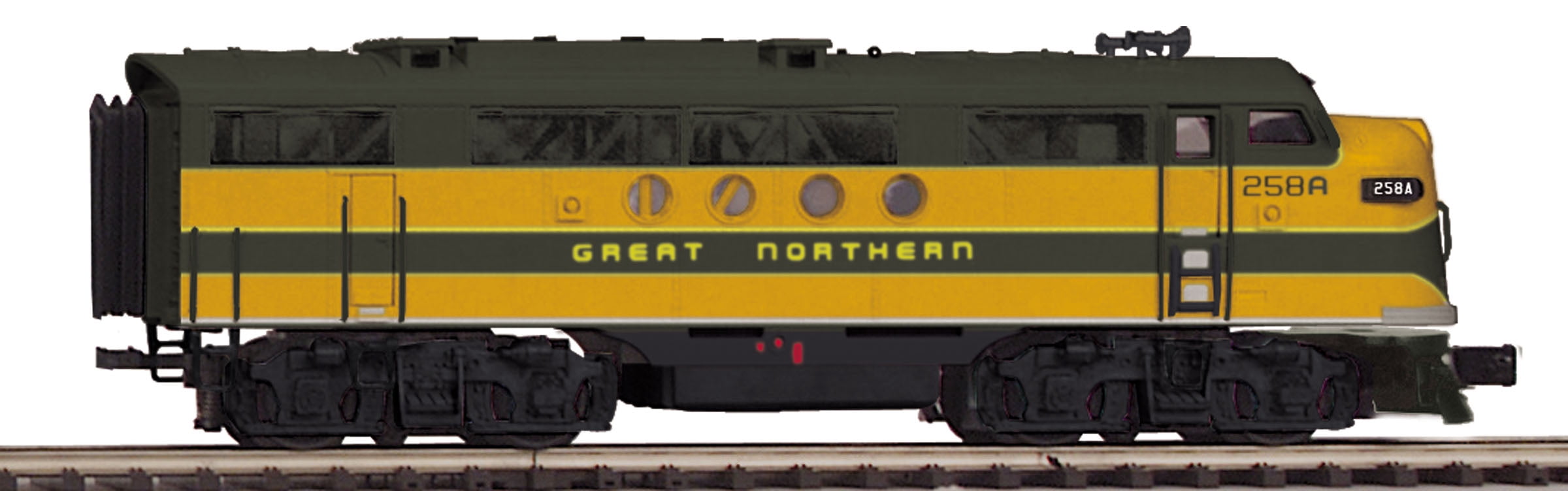 MTH 20-206271 O Great Northern FT A Unit Dsl Engine w/PS3 (Hi-Rail Whls ...
