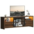 Bestier Modern LED TV Stand with Open Cubes and Cabinets for Up to for ...