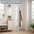 Wooden Tree Coat Rack Stand,Sturdy Freestanding Coat Rack with 8 Hooks ...