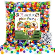 Dezsed 100PCS 1 Inch Assorted Pompoms Multicolor Arts and Crafts Pom ...