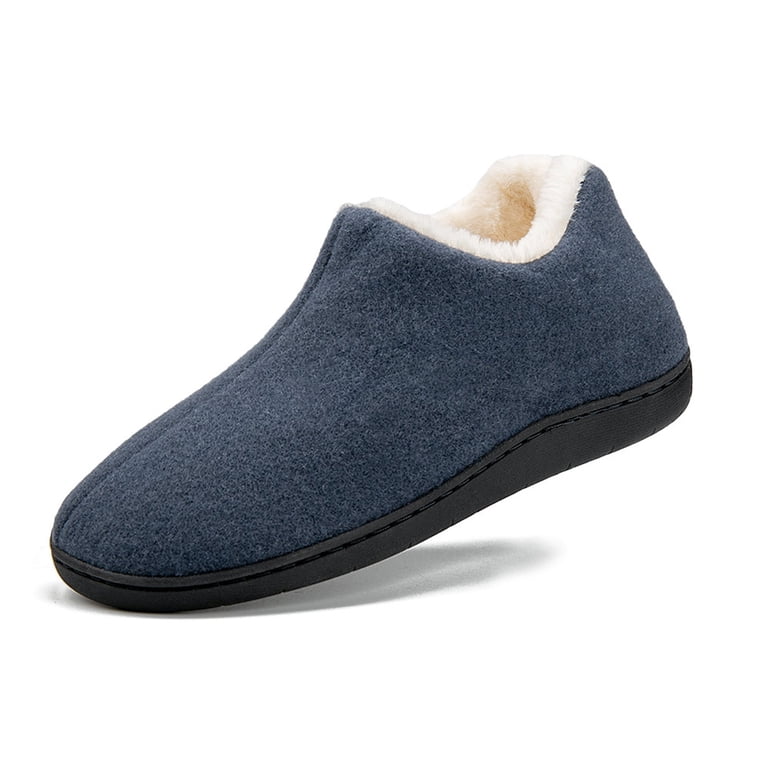 Snug Leaves Men's Fuzzy Wool Felt Memory Foam Slippers, 47% OFF