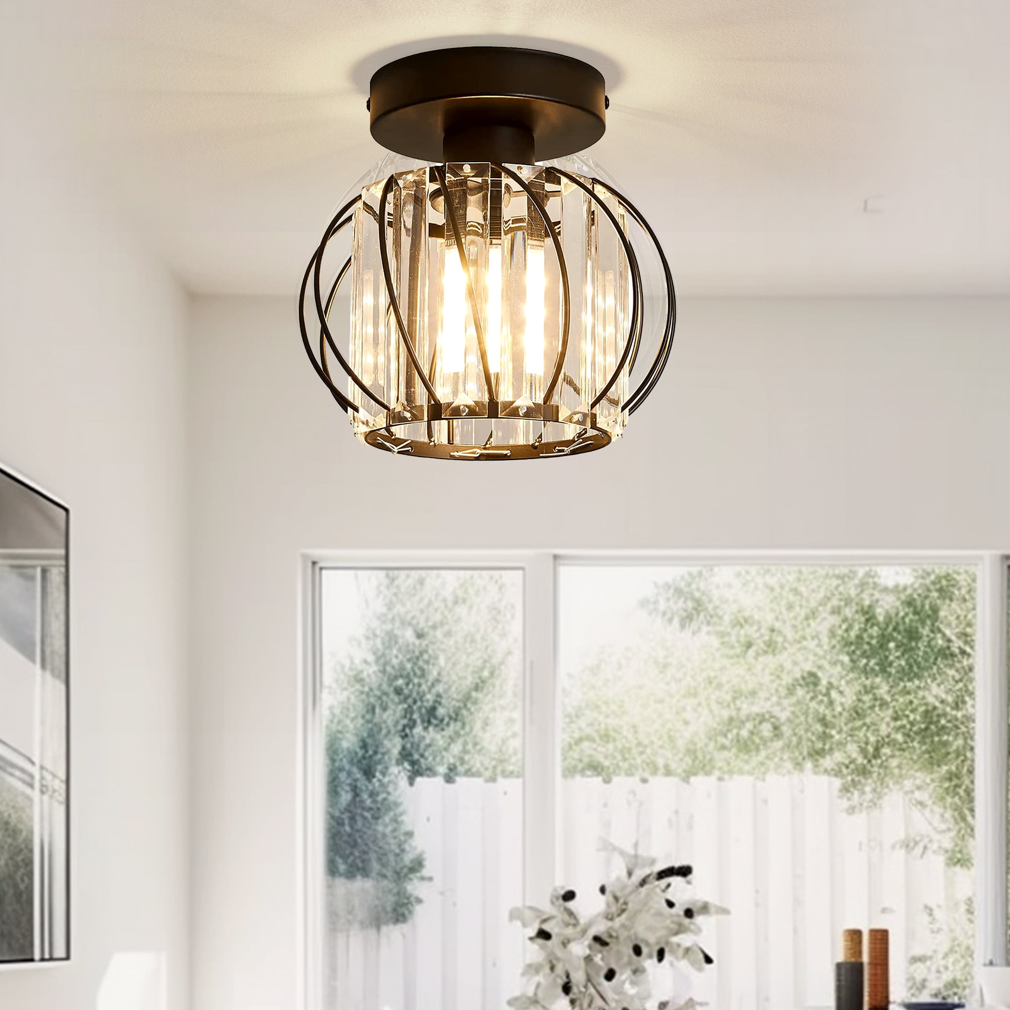 Click here for Yansun Semi Flush Mount Ceiling Light industrial M... prices
