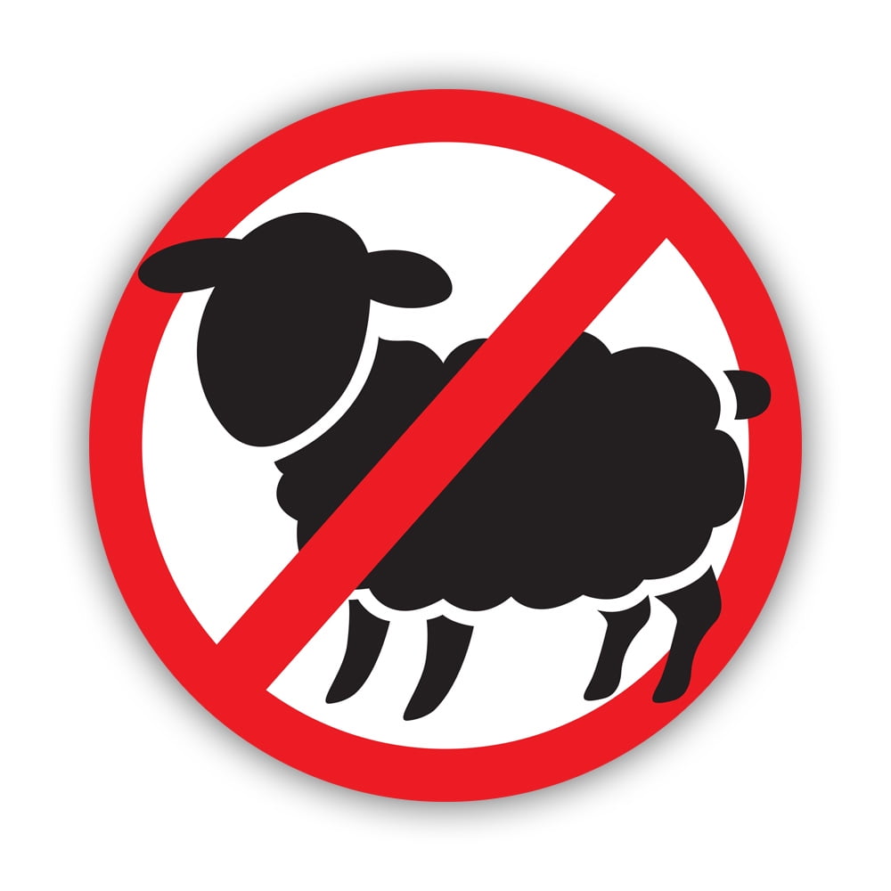 No Sheep Sticker Decal - Self Adhesive Vinyl - Weatherproof - Made in ...