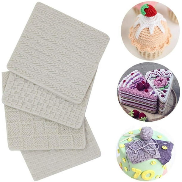 4pc Plastic Embossed Icing Moulds Kits, Wood, Cobble and Pebble Stone ...