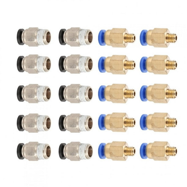 Conector rápido neumático, 20 piezas PC4 M10 conector neumático recto macho Conector neumático ...