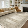 Beige Taupe Area Rug 6x9, Vintage Neutral Earth Tone Rugs for Living ...