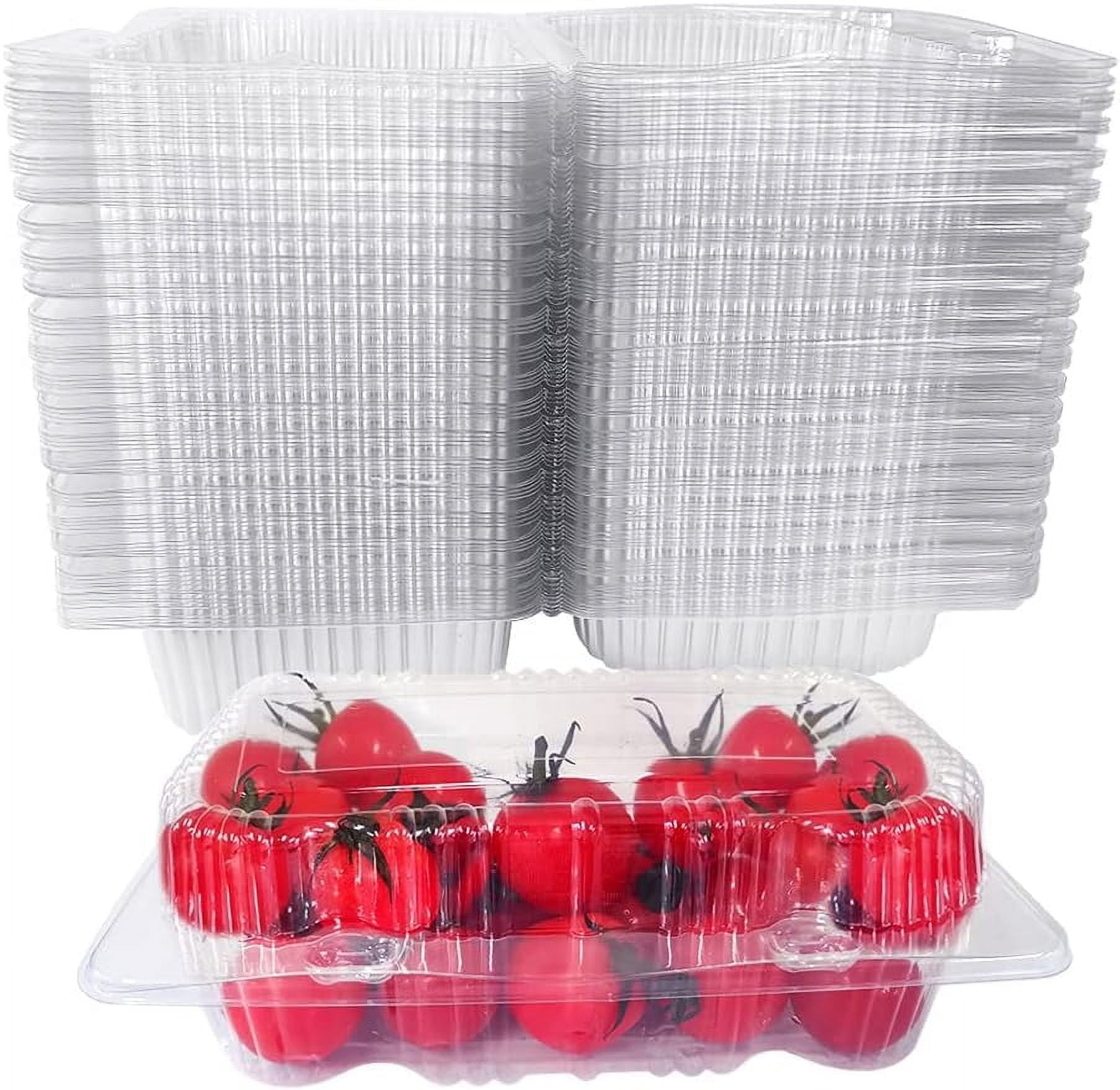 100 PCS 7.2x4.7 Inch Plastic Clamshell Take Out Tray,Disposable Sturdy ...