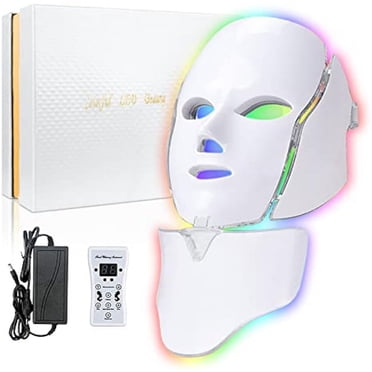 Blue Red Light Therapy Mask for Face, 7 Colors LED Face Mask Light ...