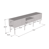Leaf 01 TV Stand for TVs up to 80", Mid-Century Modern High Gloss 71 ...