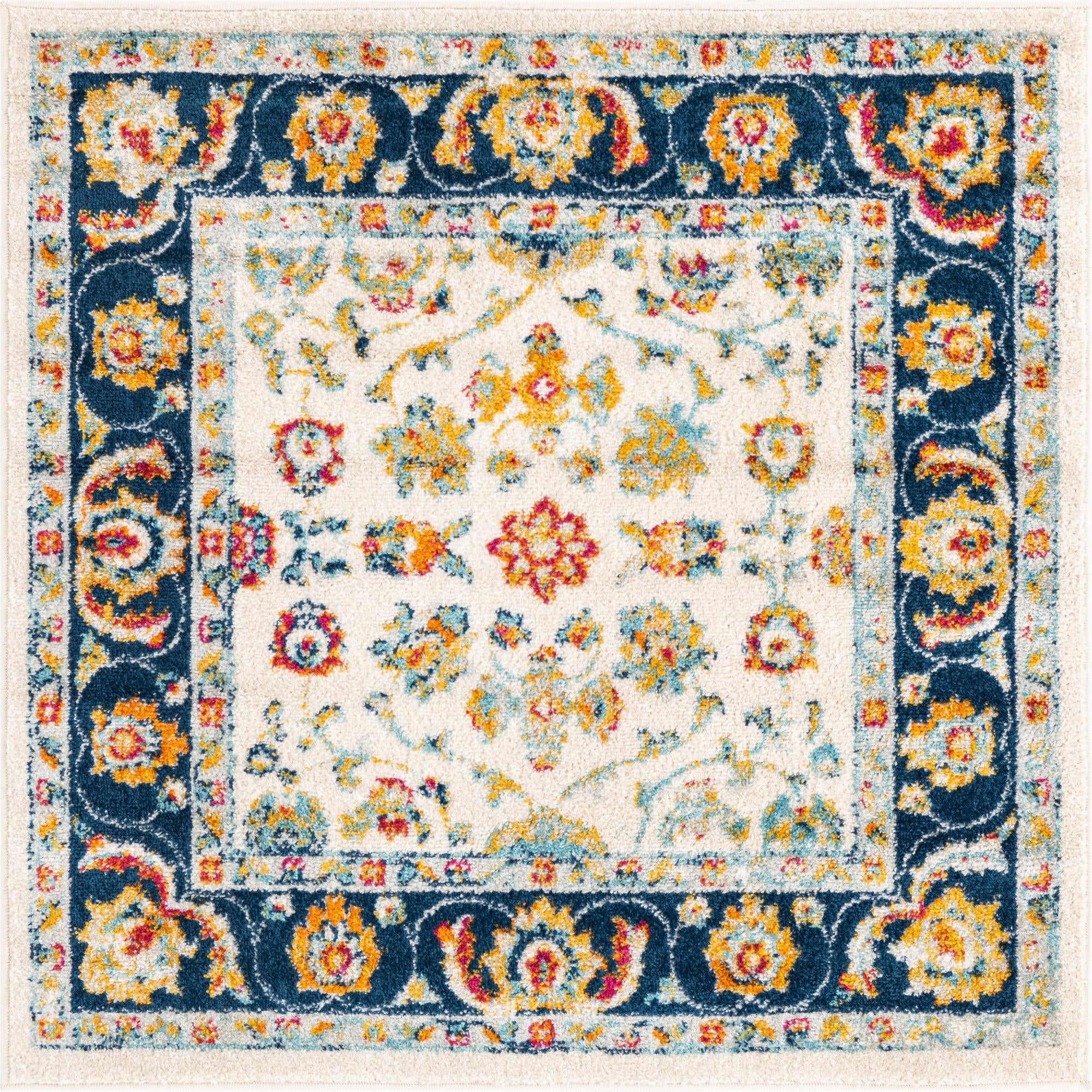 Rugs.com Aurelia Collection Rug – 4 Ft Square Multi Medium-Pile Rug ...
