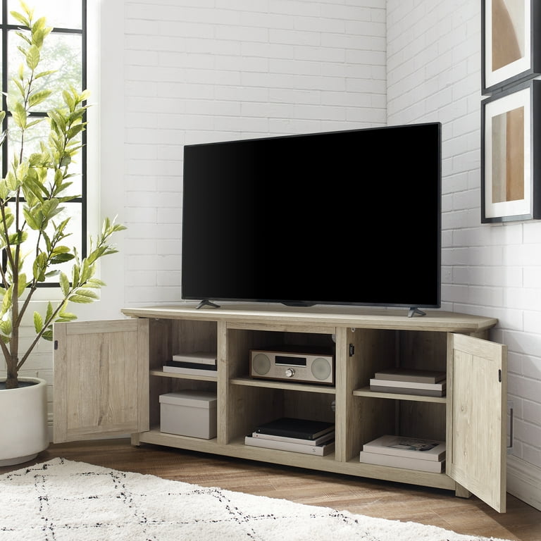 Crosley Camden 58 Corner TV Stand Frosted Oak