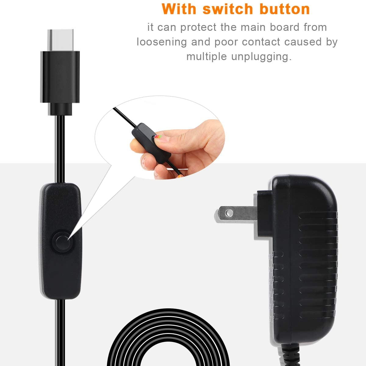 Buy LiteBee Raspberry Pi 4b Power Supply AC Adapter, 5V 3A USB-C Type-C ...