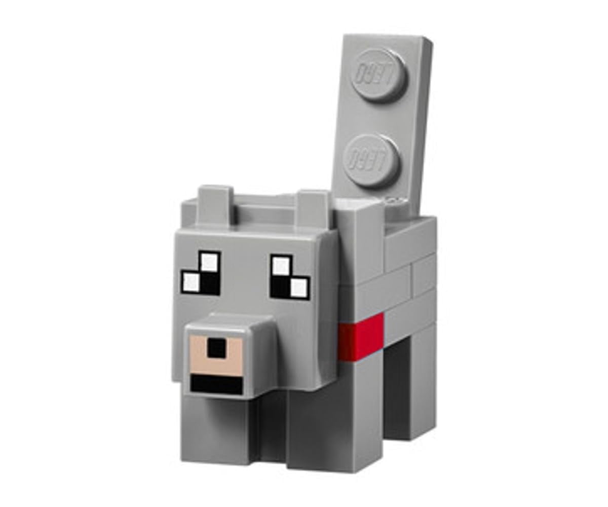 LEGO Minecraft Minifigure - Dennis the Wolf Minifig Grey Animal ...