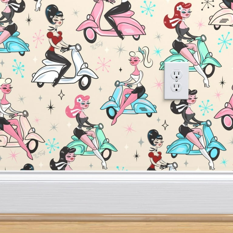 Retro Vintage Girl Wallpaper