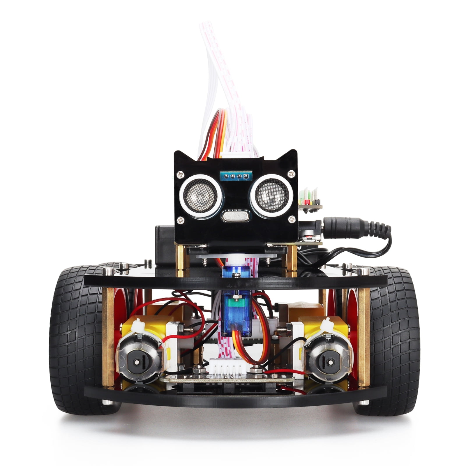 Tscinbuny Toy Car Robotic Kit Tracking Line Ultrasonic Obstacle Programming Smart Robot Car