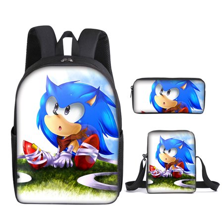 Sonic Student School Bag Three-piece (meal bag, pencil case, backpack ...