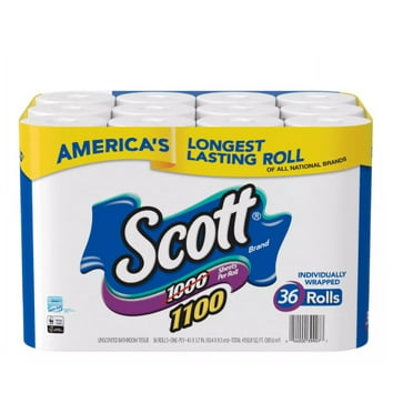Scott 1100 Unscented Bath Tissue, 1-Ply, 36 Rolls, 1100 Sheets Per Roll ...