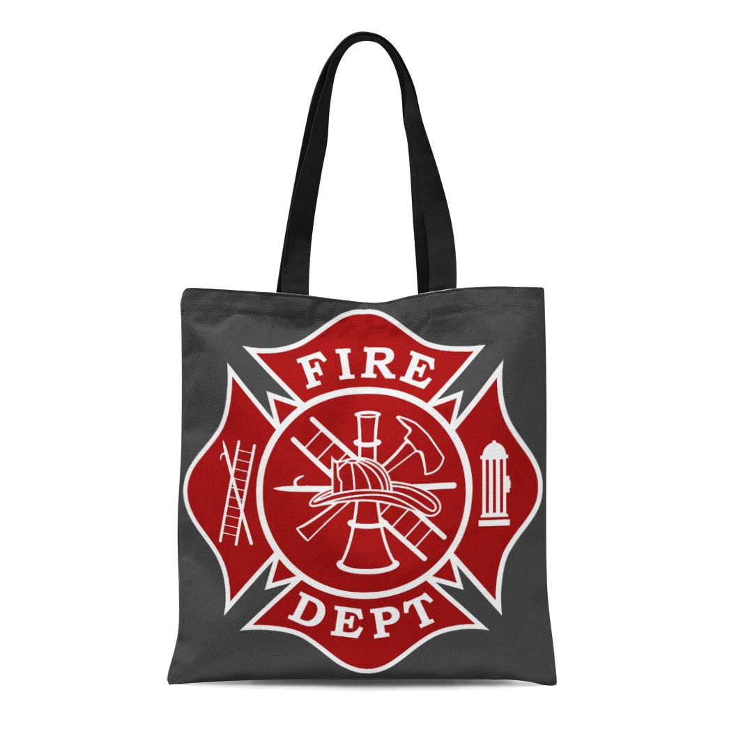KDAGR Canvas Tote Bag Red Fireman Firefighter Small Fire Dept ...